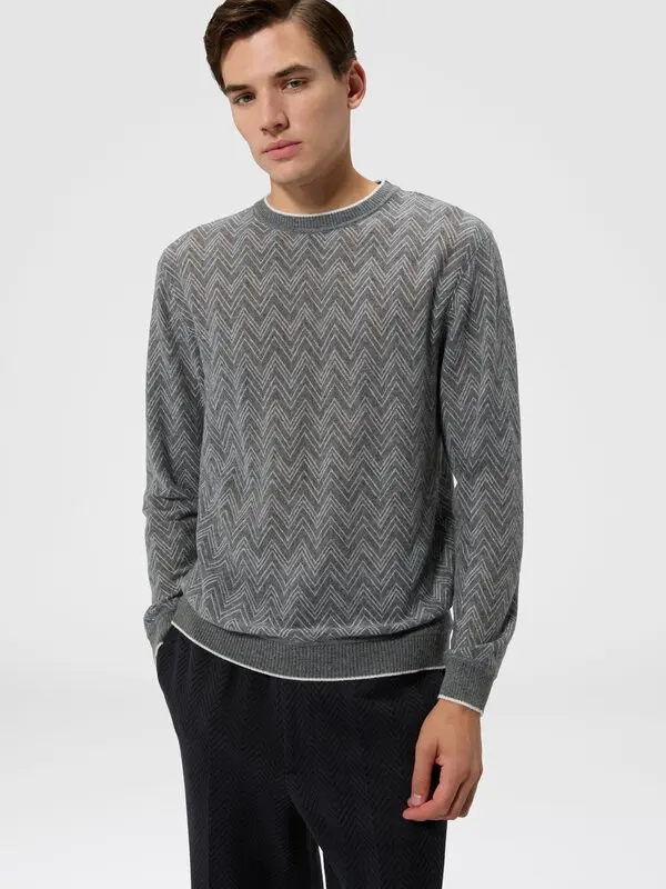 Missoni Long-sleeve Zigzag Cashmere Sweater