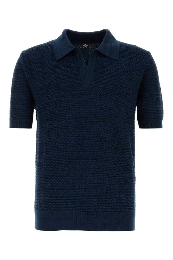 Etro Navy Cotton Polo Shirt - Blue