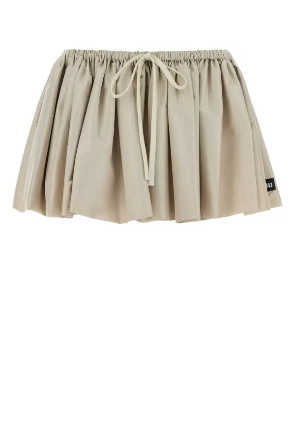 Miu Miu Sand Jacquard Mini Skirt - Brown