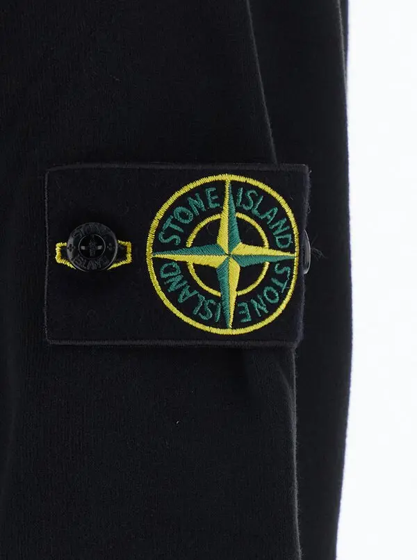 Stone Island Hoodie With Logo Patch - Black