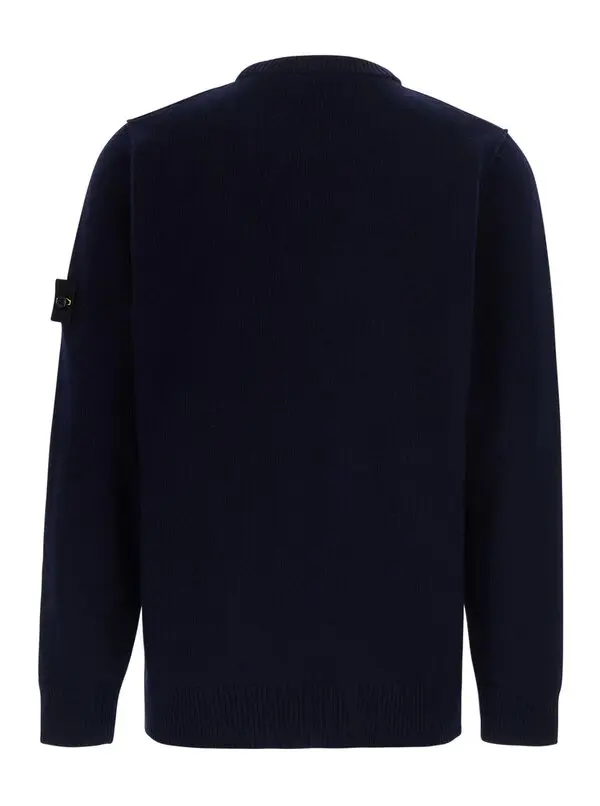 Stone Island Wool Crewneck Sweater With Logo Patch - Multicolor