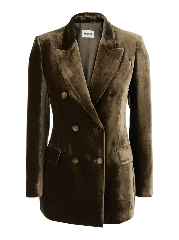 P.a.r.o.s.h Velvet Double-breasted Blazer - Multicolor