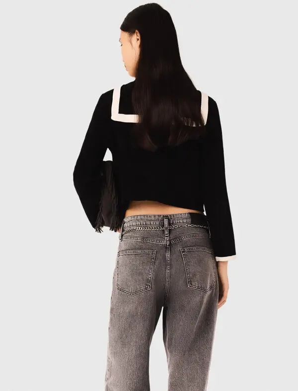 Maje Velvet-effect Cardigan