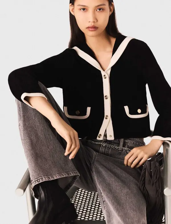 Maje Velvet-effect Cardigan
