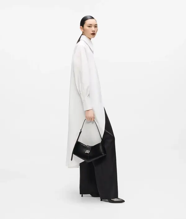 Karl Lagerfeld Kl Studio Layered Long Shirt In Organic Cotton