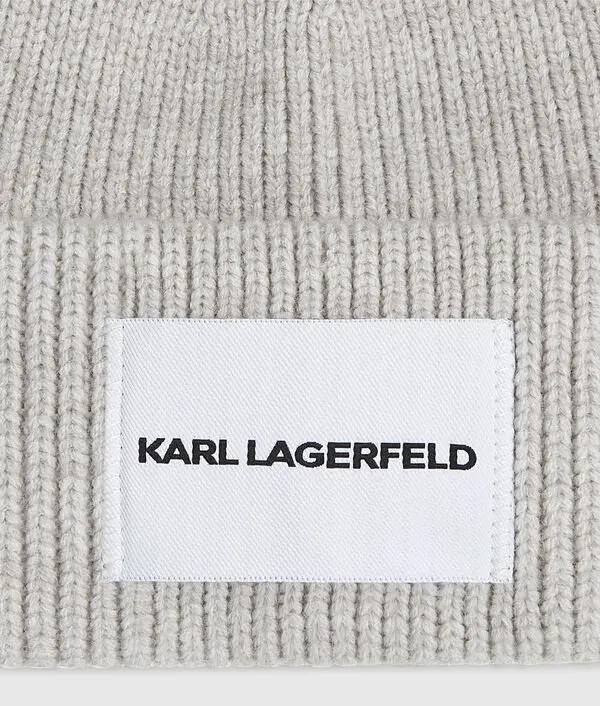 Karl Lagerfeld Ribbed Logo Beanie