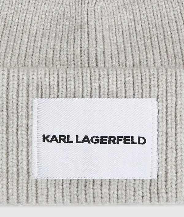 Karl Lagerfeld Ribbed Logo Beanie