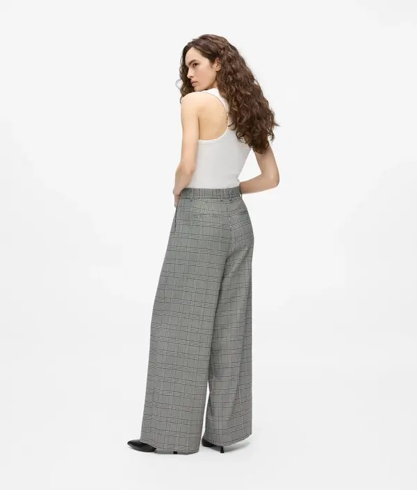 Karl Lagerfeld Wide-leg Checked Pants