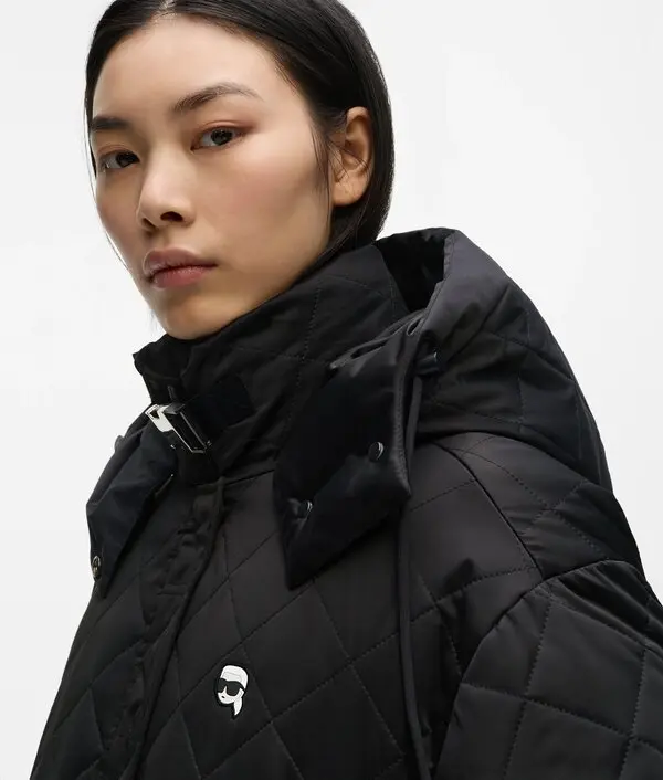 Karl Lagerfeld Ikon Quilted Puffer Jacket - Black