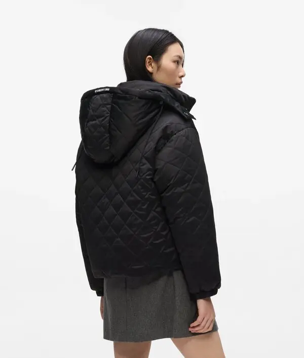 Karl Lagerfeld Ikon Quilted Puffer Jacket - Black