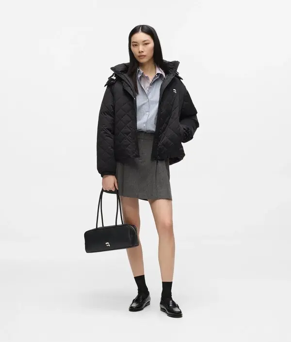 Karl Lagerfeld Ikon Quilted Puffer Jacket - Black