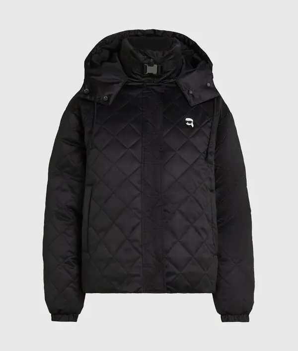 Karl Lagerfeld Ikon Quilted Puffer Jacket - Black