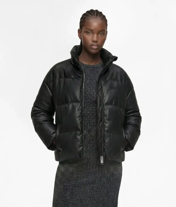 KL JEANS Faux-leather Puffer Jacket