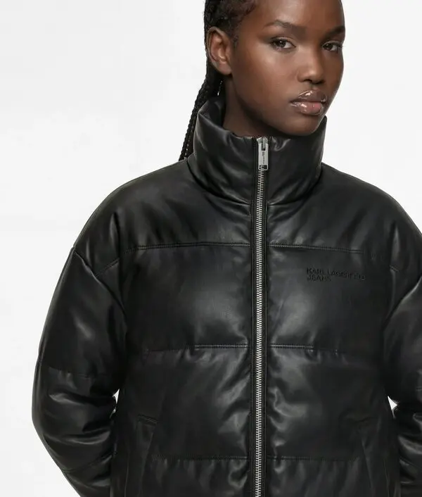 KL JEANS Faux-leather Puffer Jacket