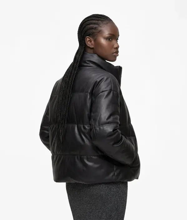 KL JEANS Faux-leather Puffer Jacket