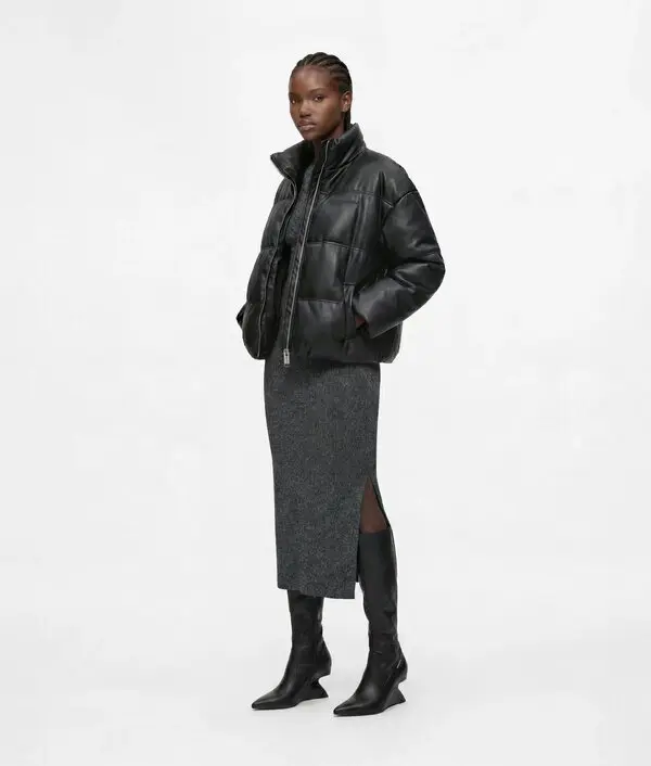 KL JEANS Faux-leather Puffer Jacket