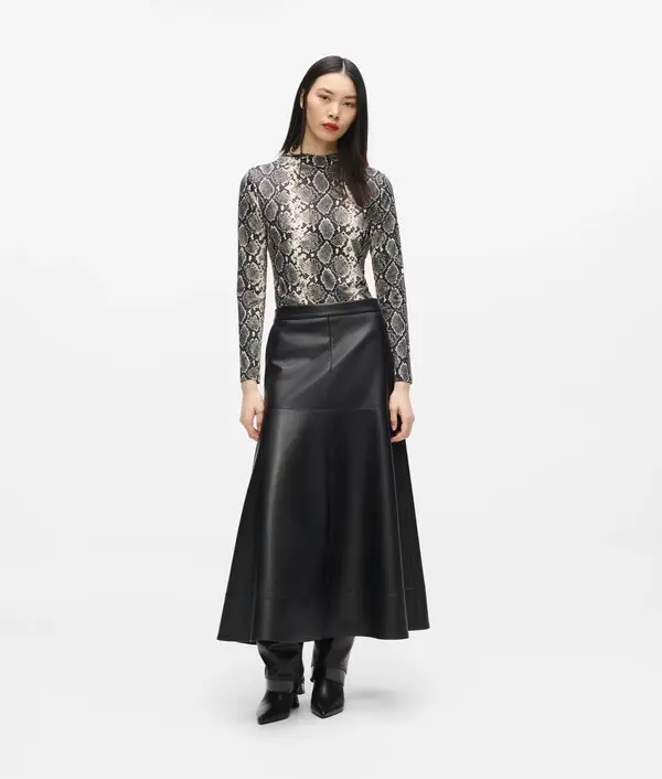 Karl Lagerfeld Faux-leather Midi Skirt