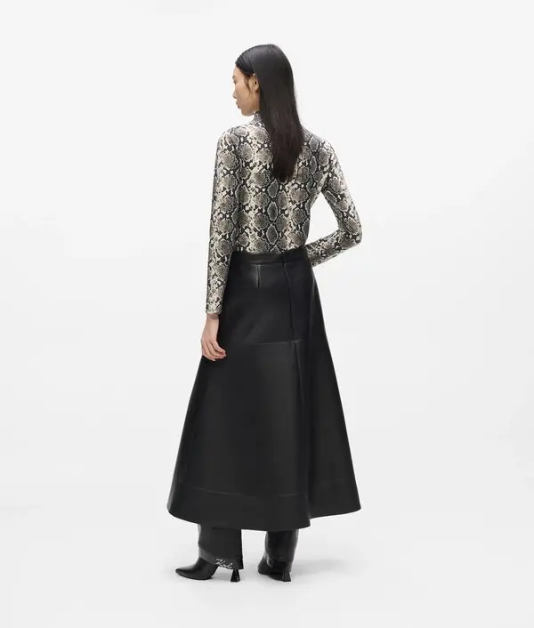 Karl Lagerfeld Faux-leather Midi Skirt
