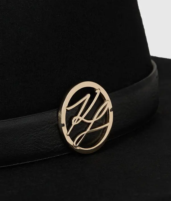 Karl Lagerfeld Autograph Wool Fedora Hat