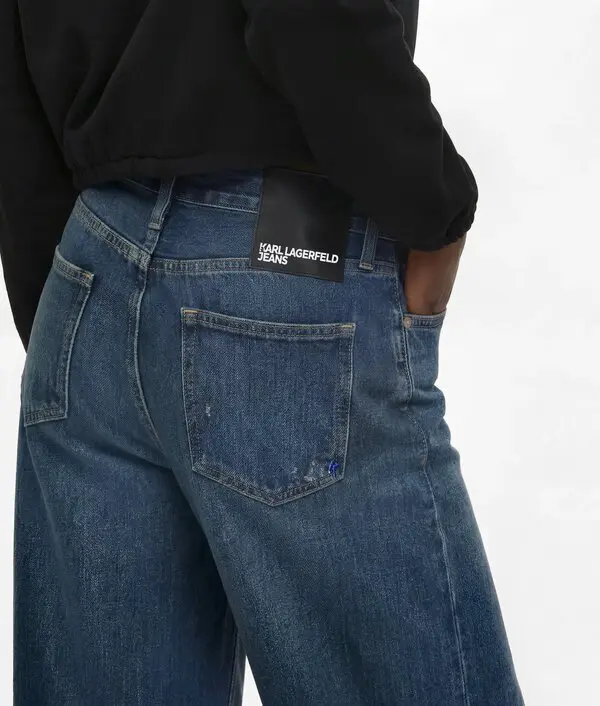 KL JEANS Washed Low-rise Wide-leg Jeans