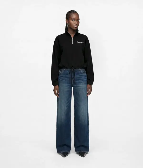 KL JEANS Washed Low-rise Wide-leg Jeans