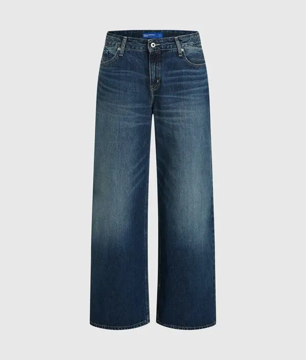 KL JEANS Washed Low-rise Wide-leg Jeans