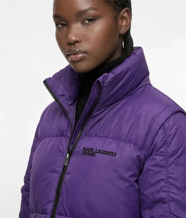 KL JEANS Ruched-sleeve Puffer Jacket