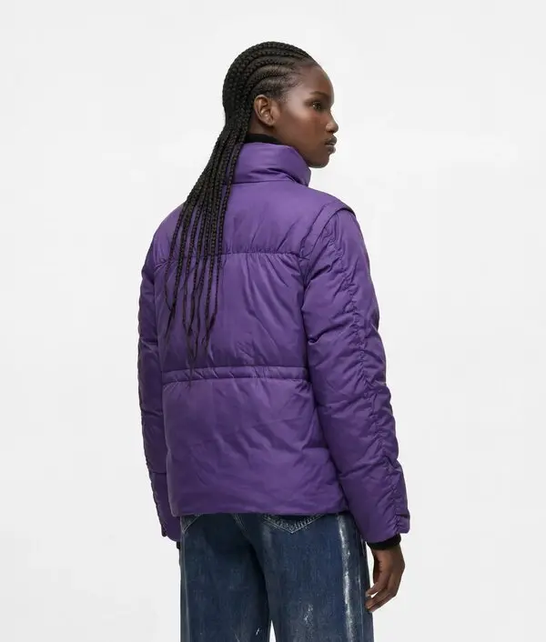 KL JEANS Ruched-sleeve Puffer Jacket