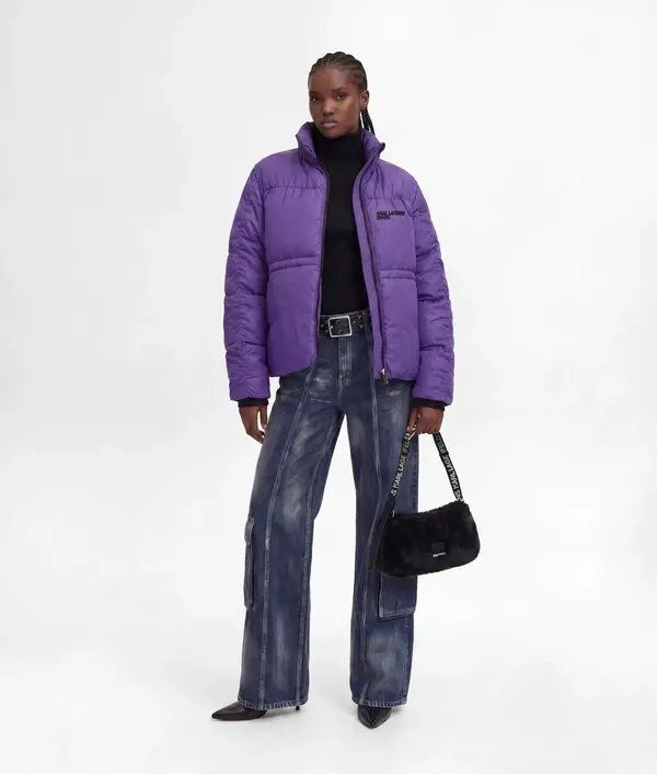 KL JEANS Ruched-sleeve Puffer Jacket