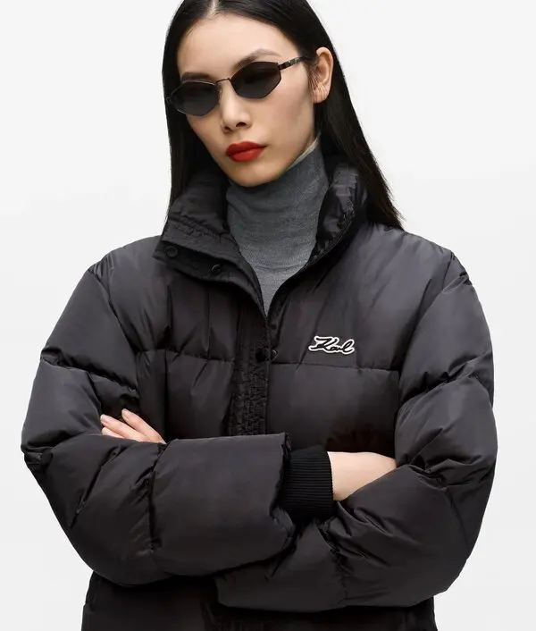 Karl Lagerfeld Short Hooded Puffer Jacket