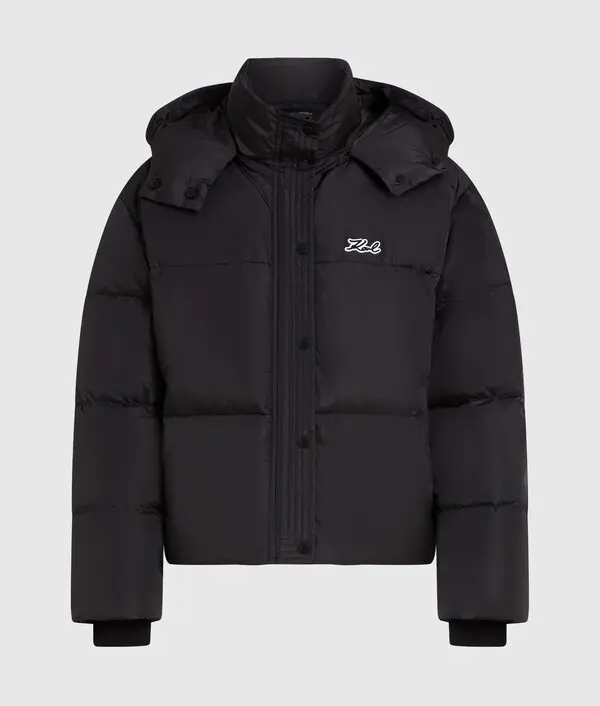Karl Lagerfeld Short Hooded Puffer Jacket