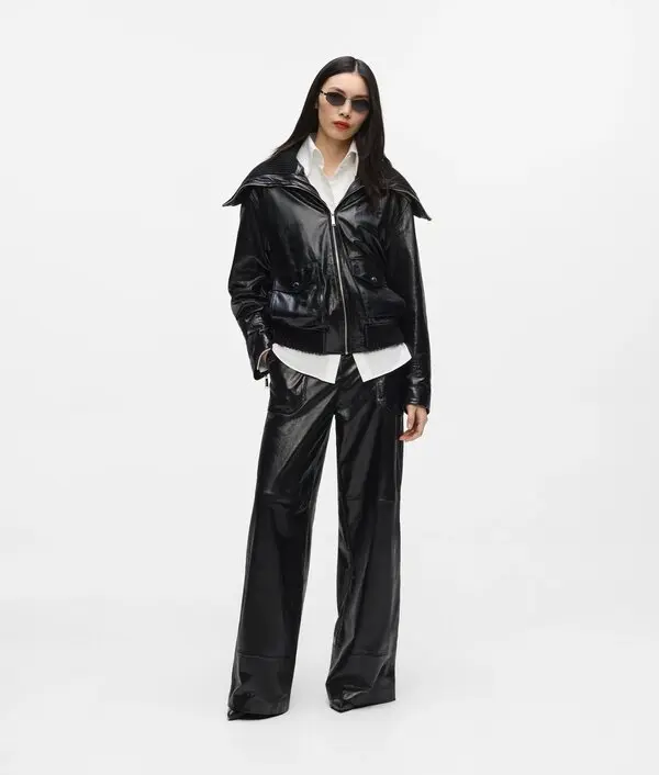 Karl Lagerfeld Wide-leg Leather Pants