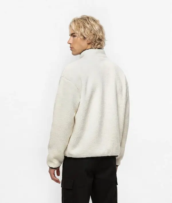 Karl Lagerfeld Half-zip Fleece Sweatshirt - Egret