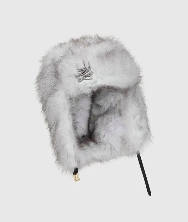 Karl Lagerfeld Faux-fur Trapper Hat - White