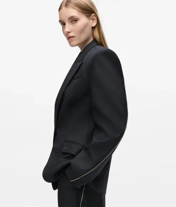 Karl Lagerfeld Zip Detail Tailored Blazer