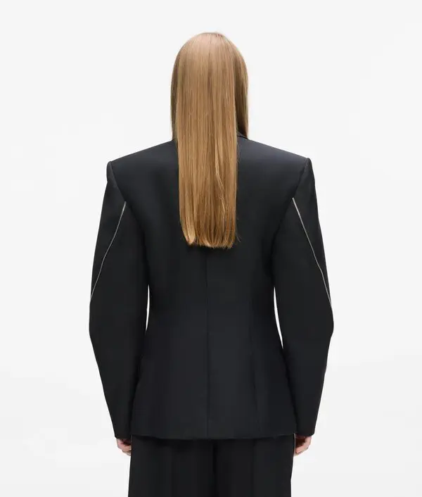 Karl Lagerfeld Zip Detail Tailored Blazer
