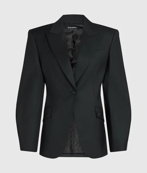 Karl Lagerfeld Zip Detail Tailored Blazer