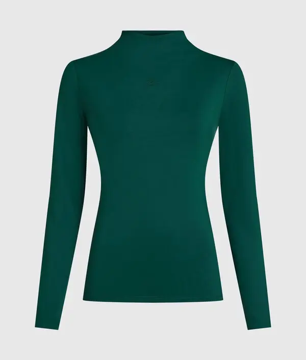 Karl Lagerfeld Mock Neck Long Sleeve Snake Print Top - Garden