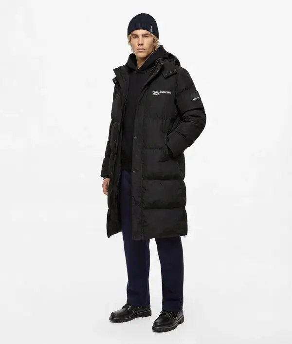 KL JEANS Jeans Longline Puffer Jacket With Removable Hood