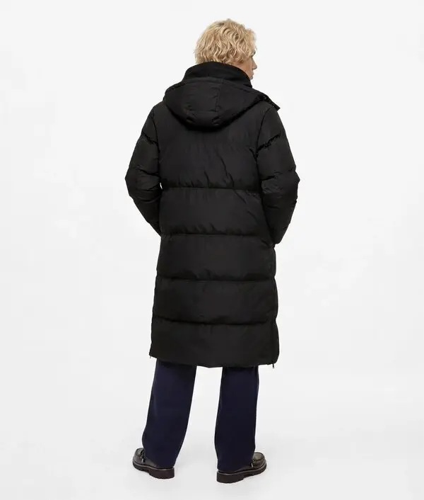 KL JEANS Jeans Longline Puffer Jacket With Removable Hood
