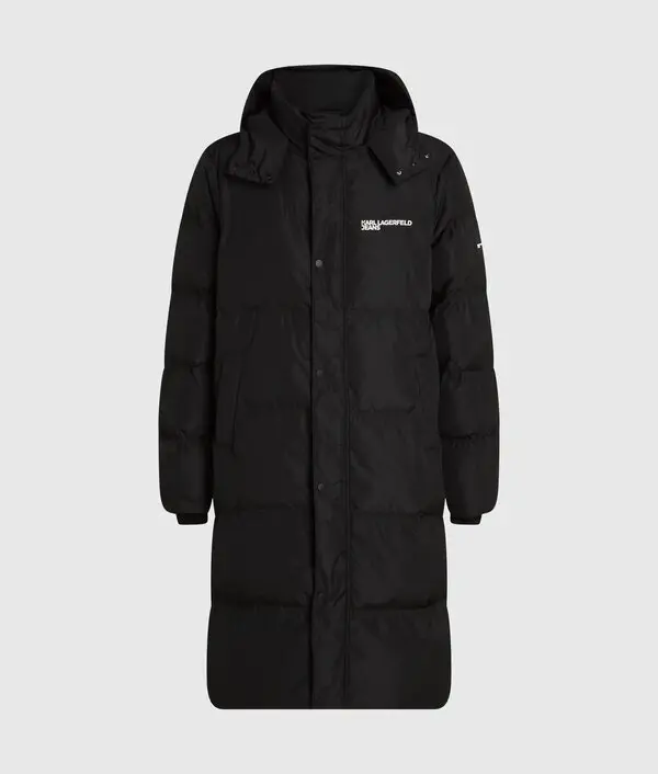 KL JEANS Jeans Longline Puffer Jacket With Removable Hood