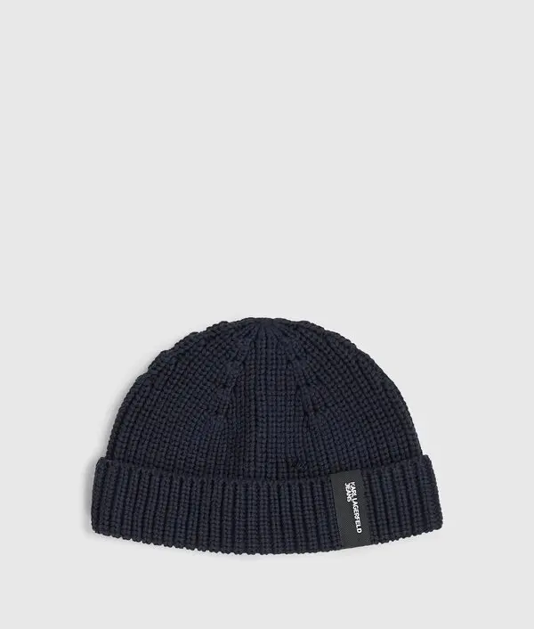 Karl Lagerfeld Ribbed Cotton Beanie