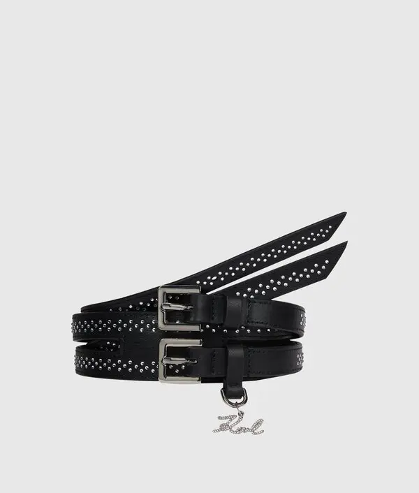 Karl Lagerfeld K/signature Rhinestone Double Belt