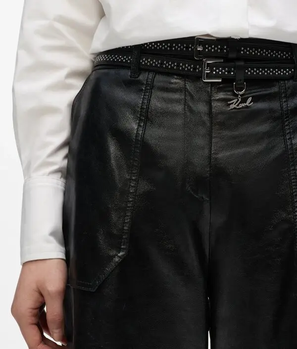 Karl Lagerfeld K/signature Rhinestone Double Belt