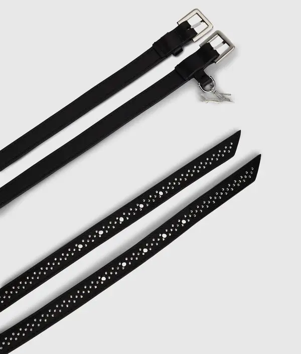 Karl Lagerfeld K/signature Rhinestone Double Belt
