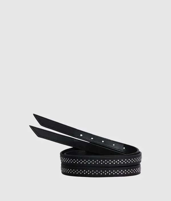 Karl Lagerfeld K/signature Rhinestone Double Belt