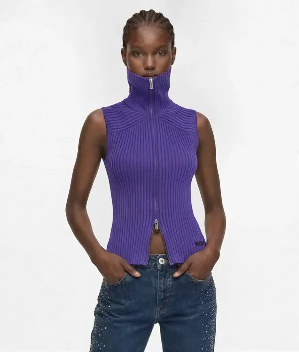 KL JEANS Zipped Knit Vest - Prism Violet