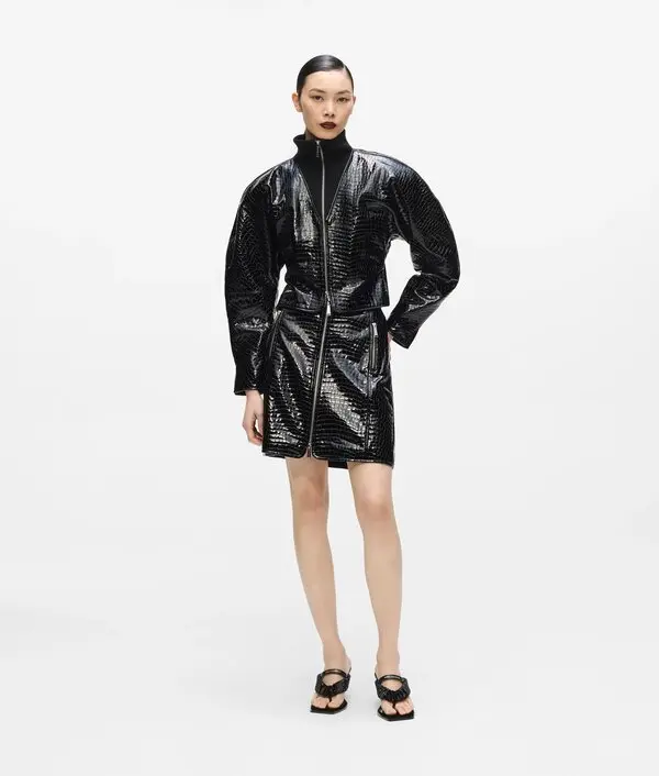Karl Lagerfeld Kl Studio Croco Leather Skirt
