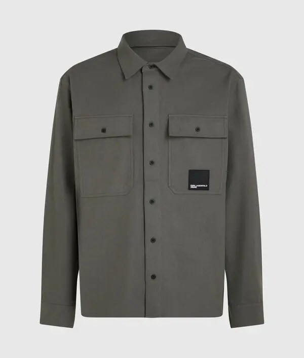 Karl Lagerfeld Flannel Cotton Overshirt - Tornado