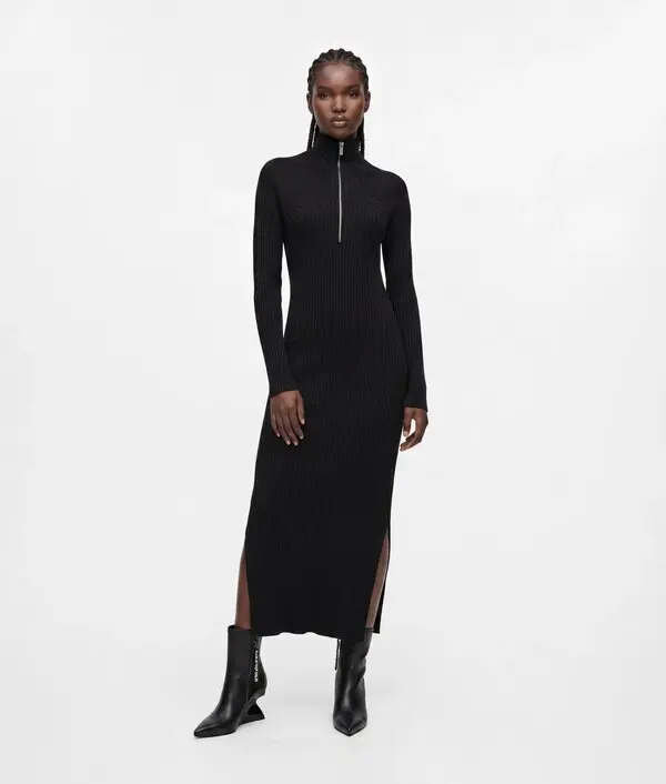 KL JEANS Zipped Maxi Knit Dress